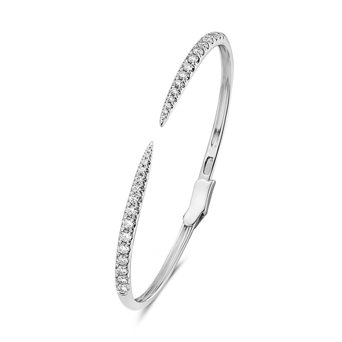 14k White Gold Diamond Open Hinge Bangle – Turgeon Jewelers