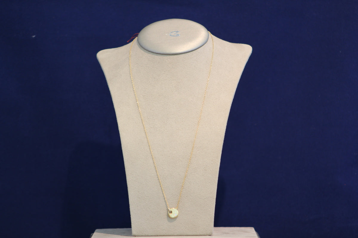 14k Yellow Gold Diamond Disk Pendant with Diamond Bail – Turgeon Jewelers